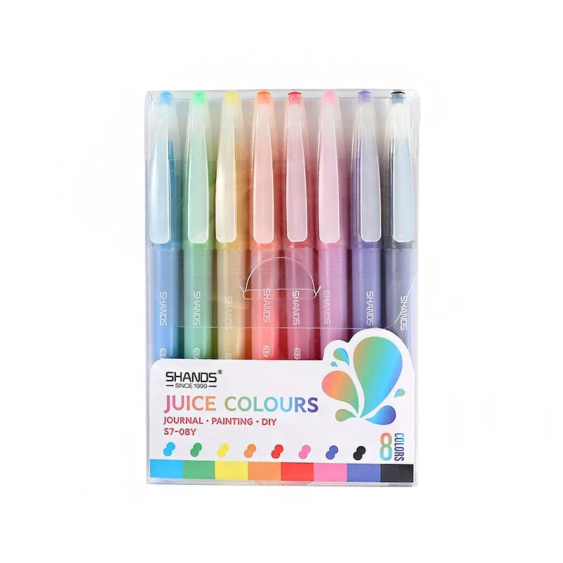 8pcs Juice Gel Ink Pens, 0.5mm Ultra-fine Tip, Smooth Writing, No ...