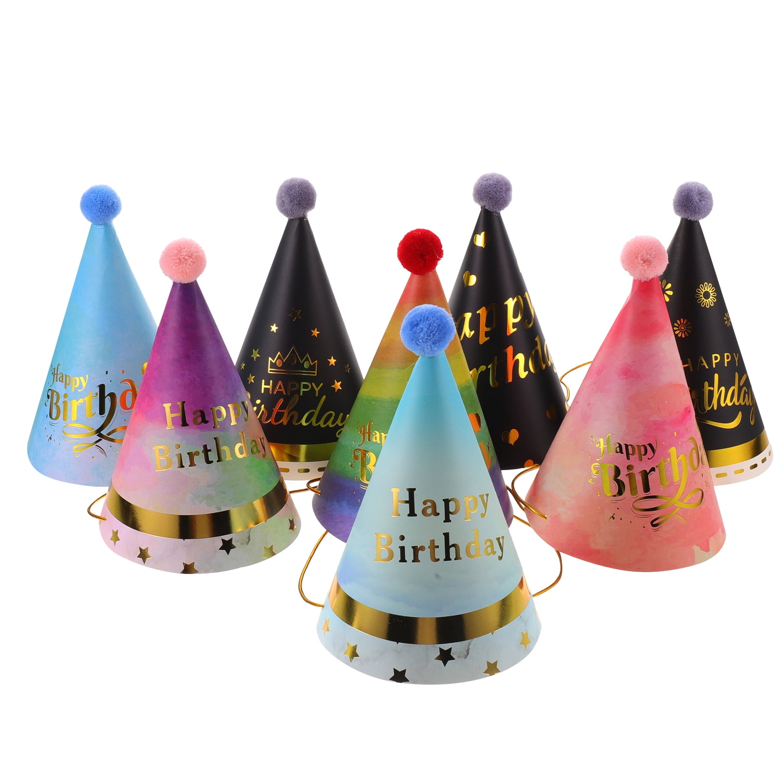 8pcs Kids Birthday Hats Children Birthday Party Headwear Birthday Party ...