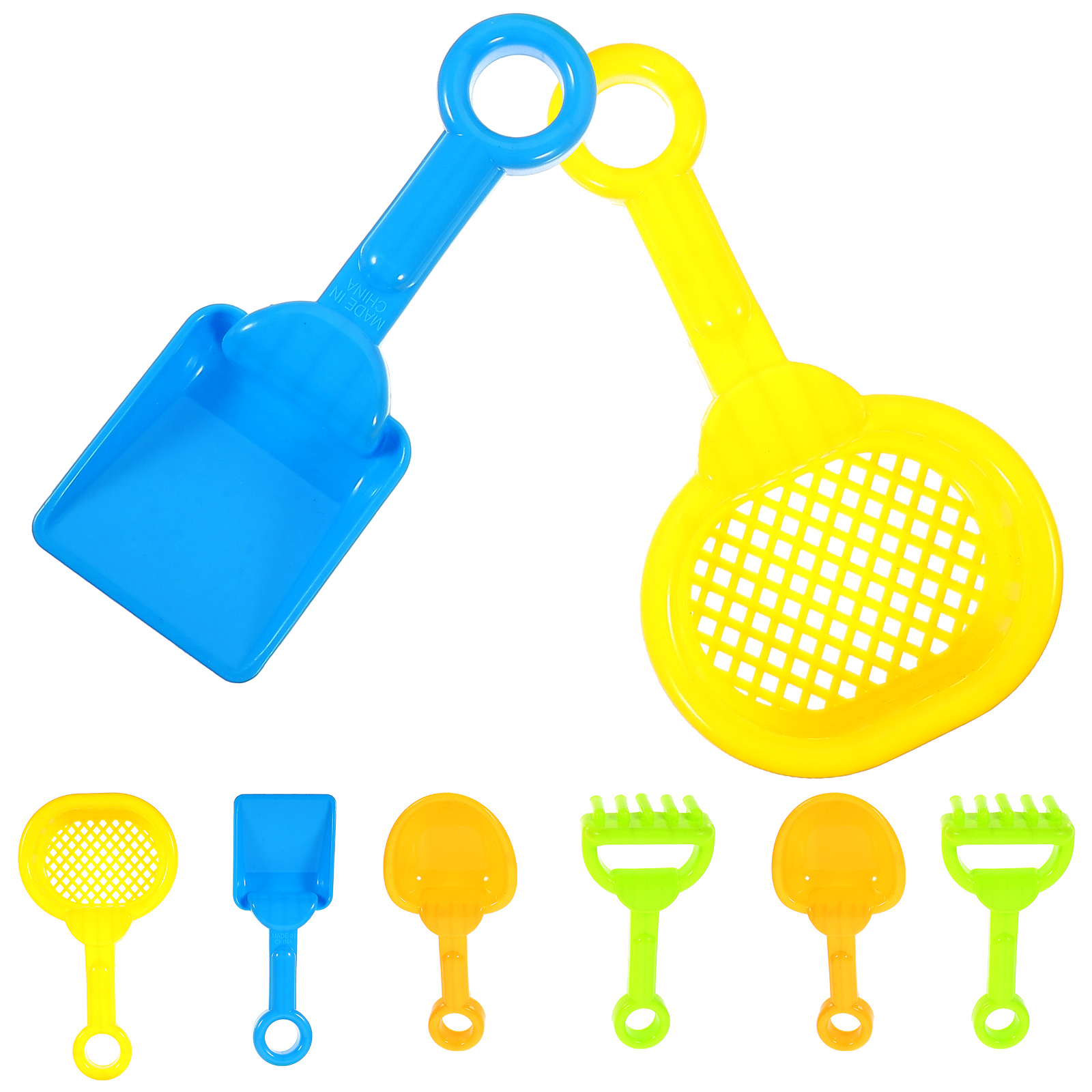 8pcs Kids Use Beach Sand Shovels Set Portable Plastic Mini Shovels ...