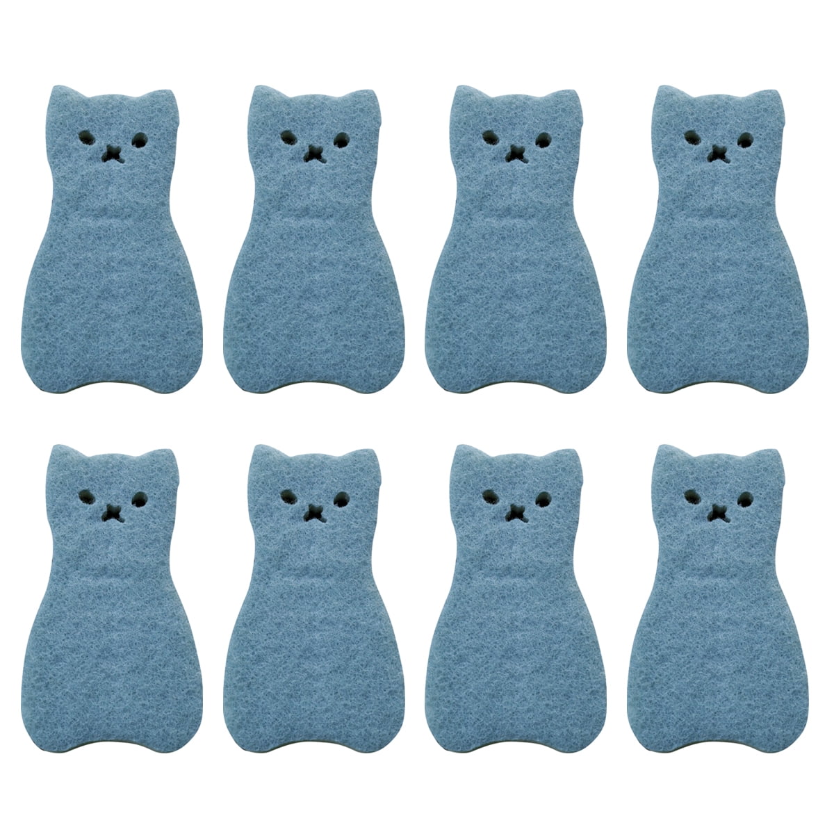 8pcs Kitchen Cleaning Sponges Thick 3-Layer Cat Shape Design Multi ...
