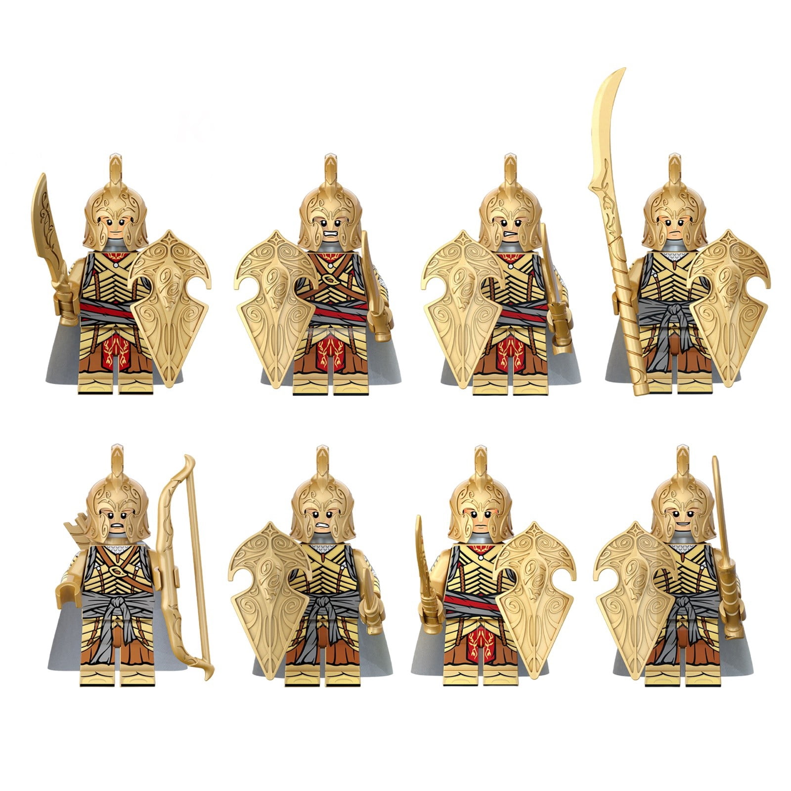 8pcs Knight Figure, 2in Knight Minifigures, Knight Building Blocks ...