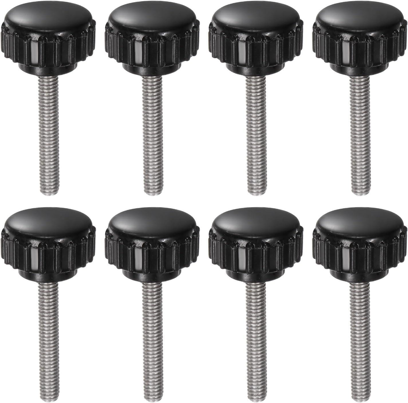 8pcs Knurled Clamping Knobs M4 x 25mm Metric 304 Stainless Steel Male Thread Thumb Screw on Type ...