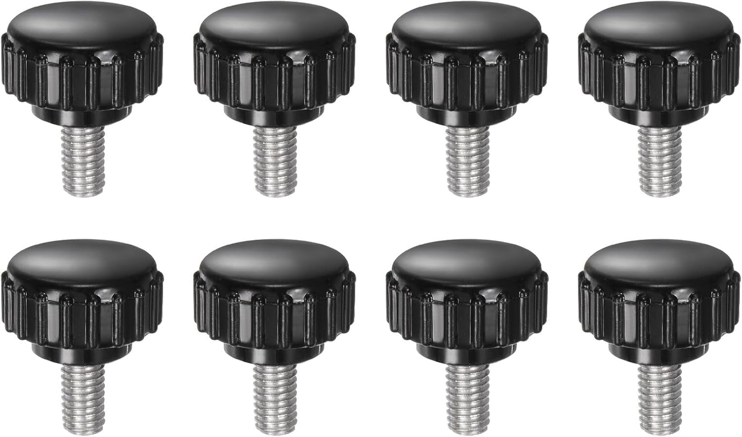 8pcs Knurled Clamping Knobs M5 x 10mm Metric 304 Stainless Steel Male Thread Thumb Screw on Type ...