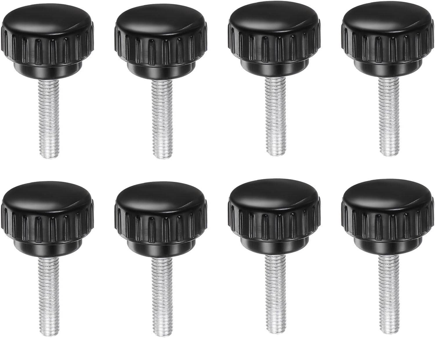 8pcs Knurled Clamping Knobs M6 x 25mm Metric Zinc Plated Carbon Steel Male Thread Thumb Screw on ...