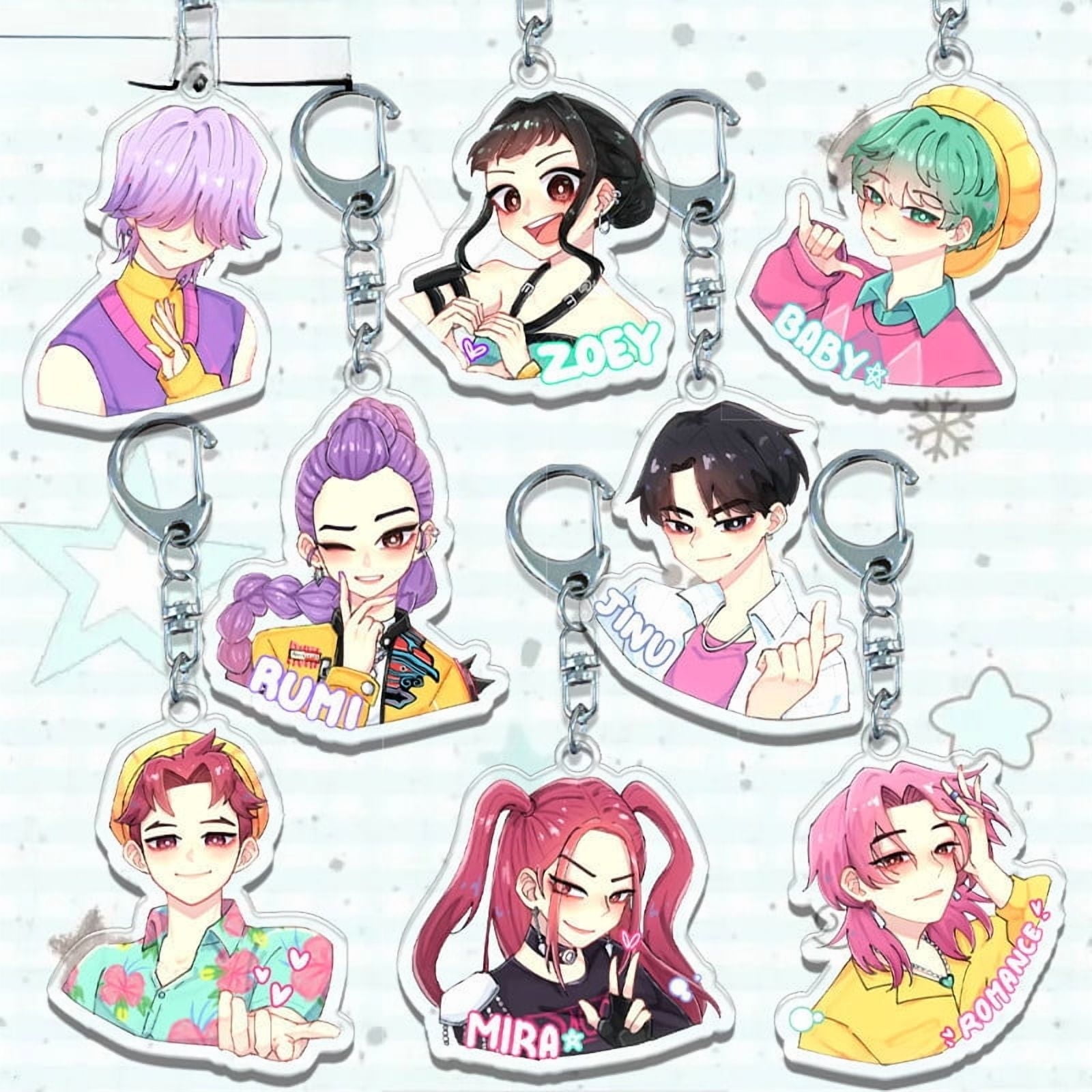8pcs Kpop Demon Hunters Keychains, Anime Acrylic Kpop Demon Hunters ...