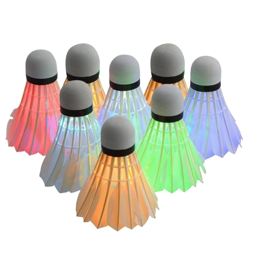 8pcs LED Badminton Birdies Light Shuttlecocks Creative Glow in The Dark ...