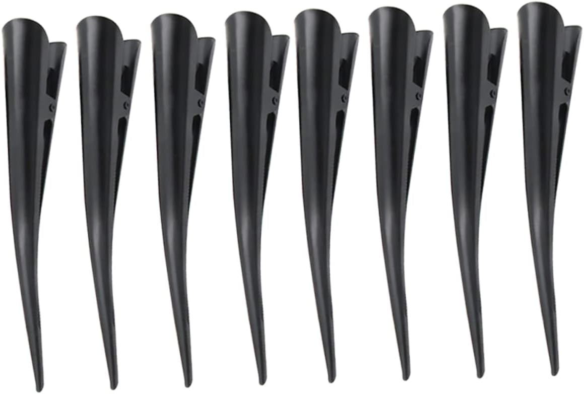 8pcs Large Horn Clip Black Hair Clip Hair Barrettes for Thick Hair Duck ...