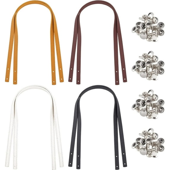 8pcs Leather Bag Strap Replacement 22.6 Inch Handmade Leather Purse ...