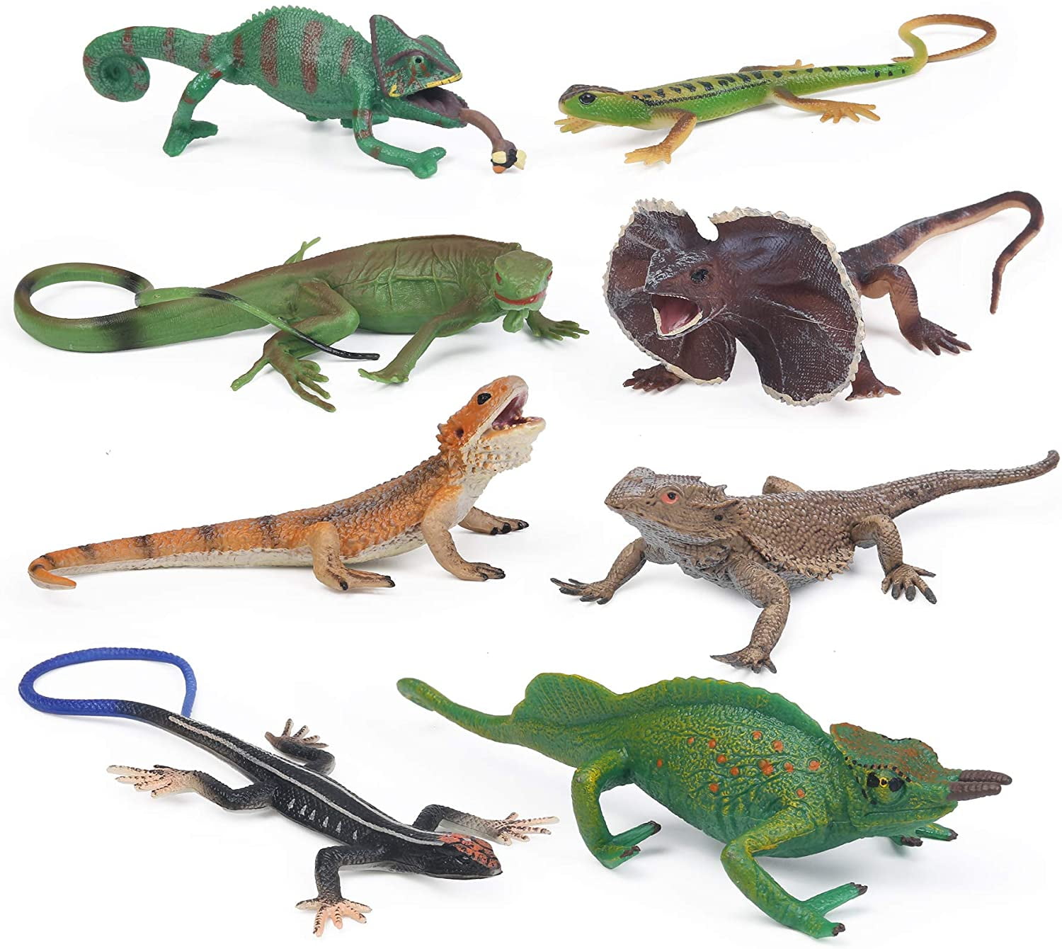 8pcs Lizard Animal Figurines Realistic Reptile Animal Figures Chameleon ...