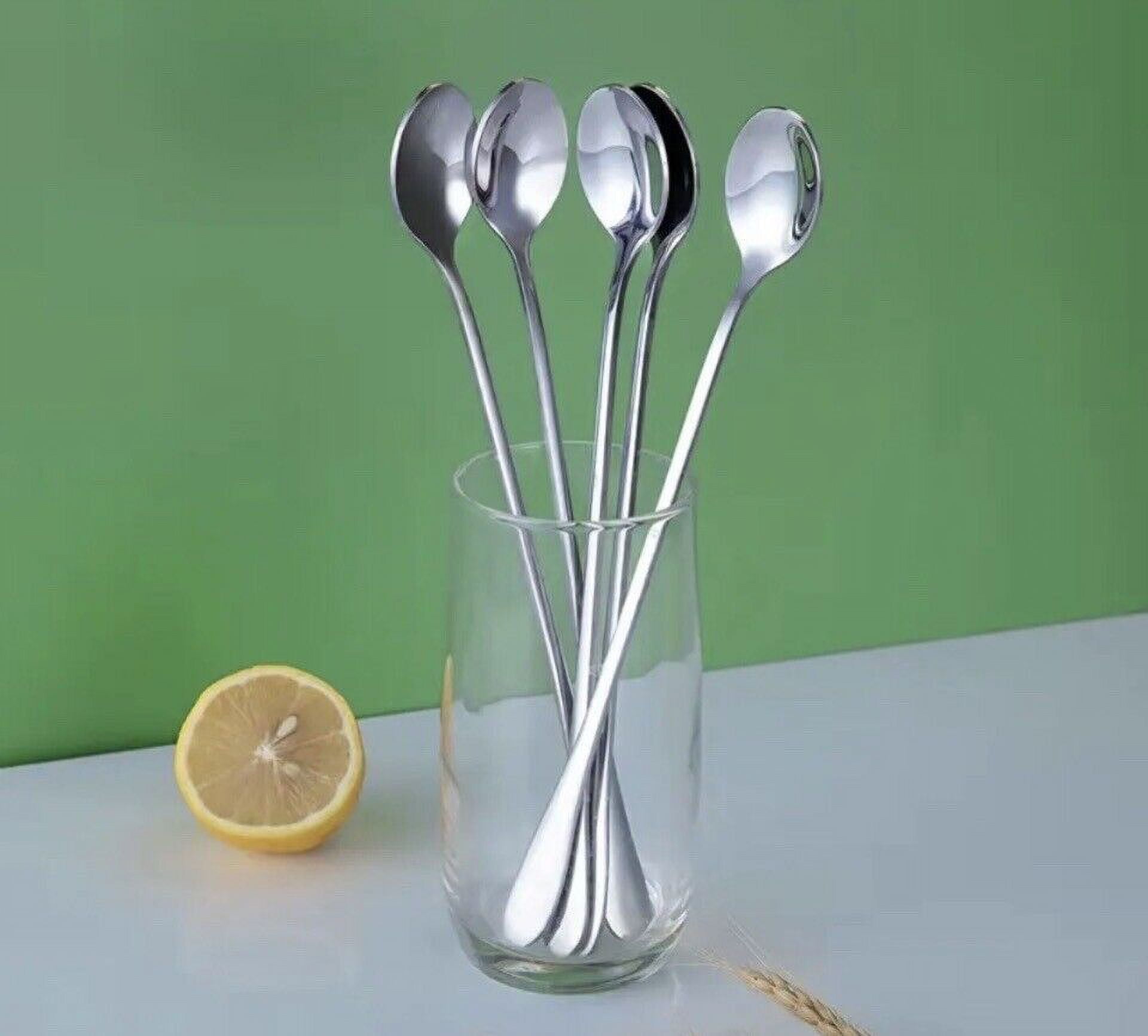 8pcs Long Handle Teaspoons Tea Spoon Stainless Steel Coffee Latte Ice ...