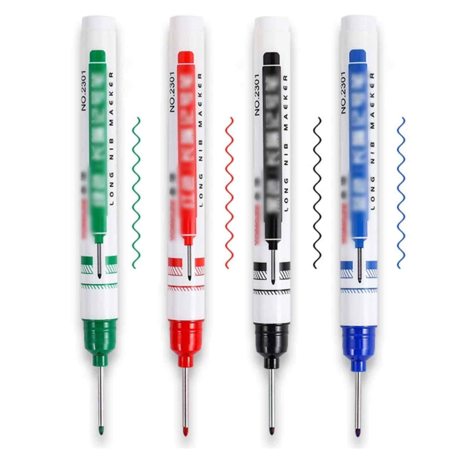 8pcs Long Head Deep Hole Marker Spray Pens,Deep Hole Marker Carpenter ...