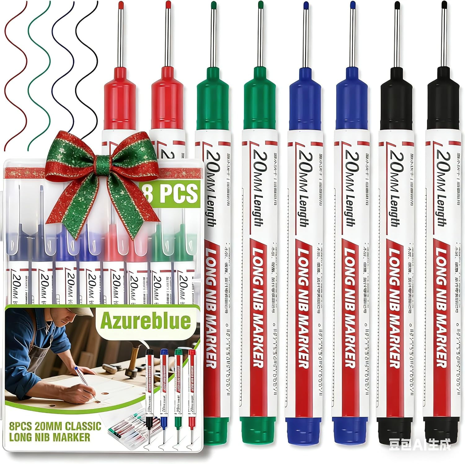 8pcs Long Nib Marker, Long Head Deep Hole Marker Pens, Waterproof ...