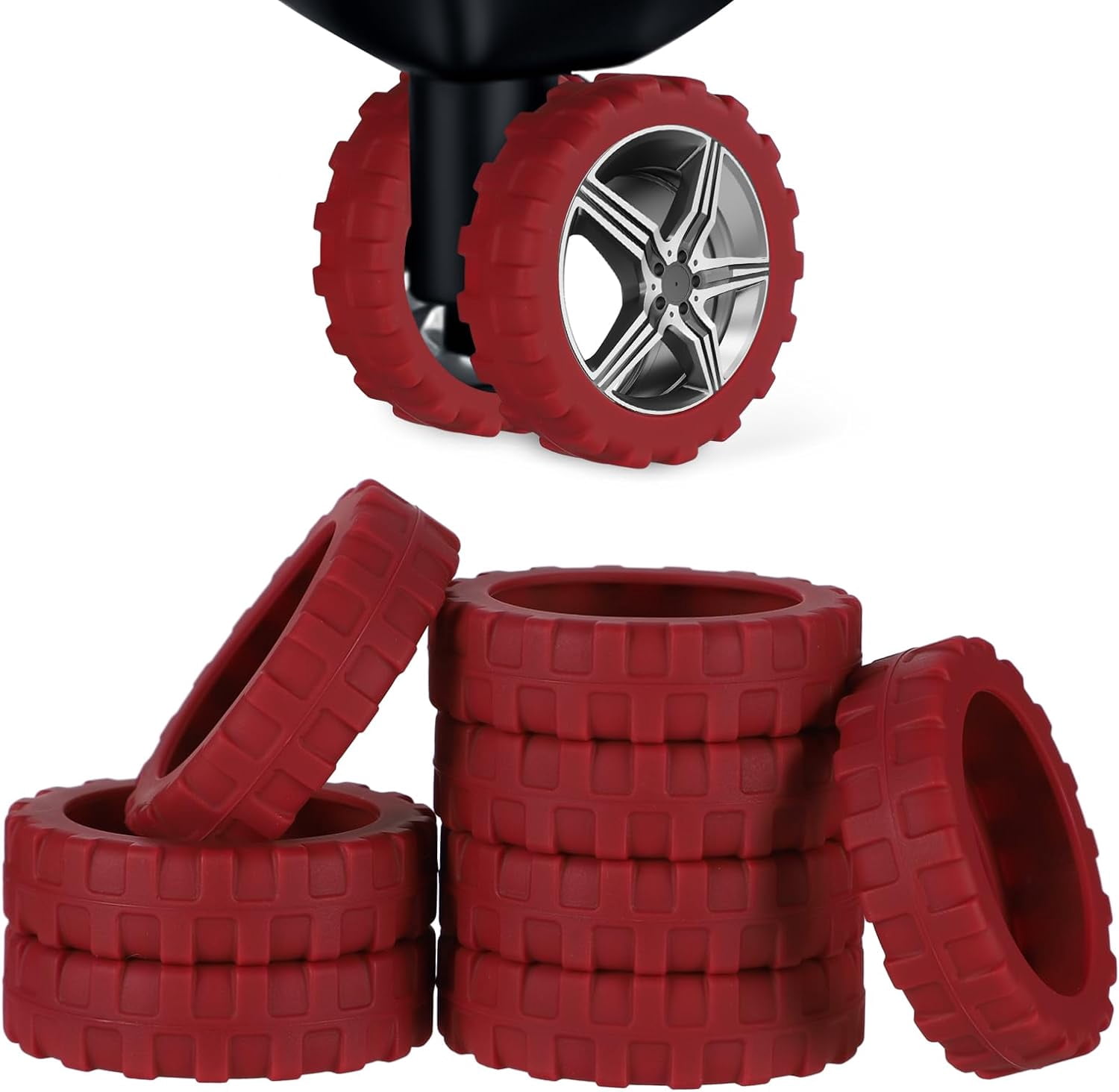 8pcs Luggage Wheel Covers, Portable Suitcase Caster Cover Silicone ...