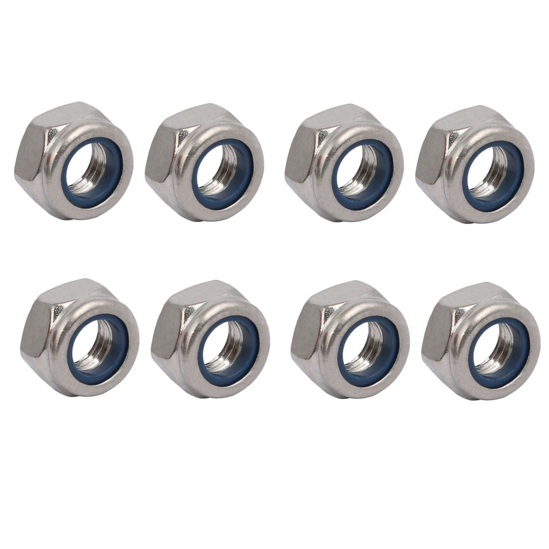 8pcs M8 x 1.25mm Pitch Metric Thread 304 Stainless Steel Left Hand Lock ...