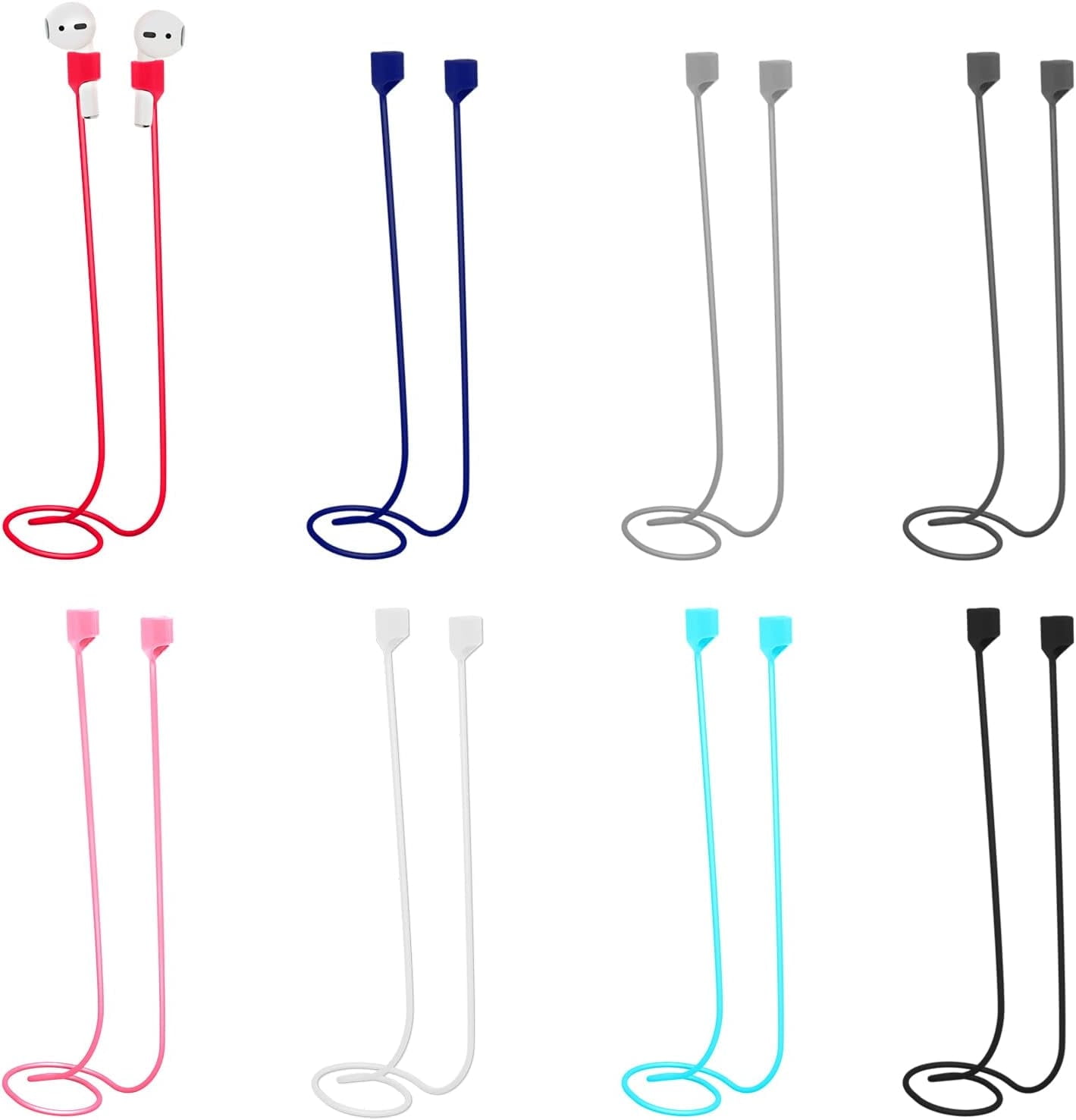 8pcs Magnetic Anti-Lost Straps, Earbuds Lanyard Soft Silicone Anti-Lost ...