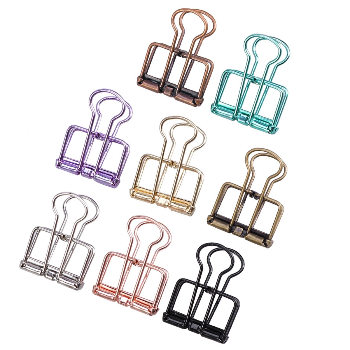 8pcs Metal Hollow Wire Binder Clips Organizers Paper Photo Clips for ...