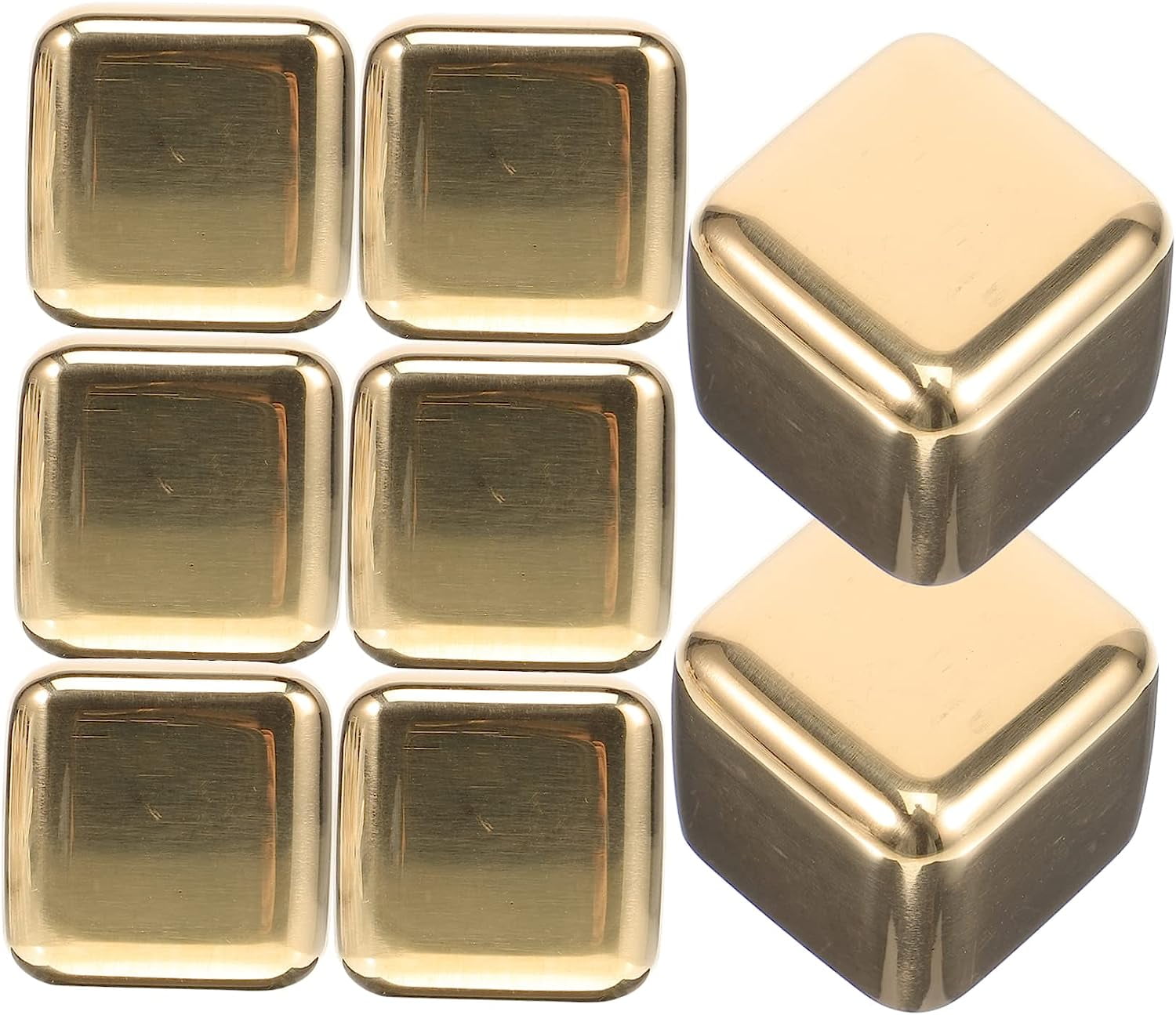 8pcs Metal Ice Cubes Stainless Steel Set Stainless Steel Ice Cube ...