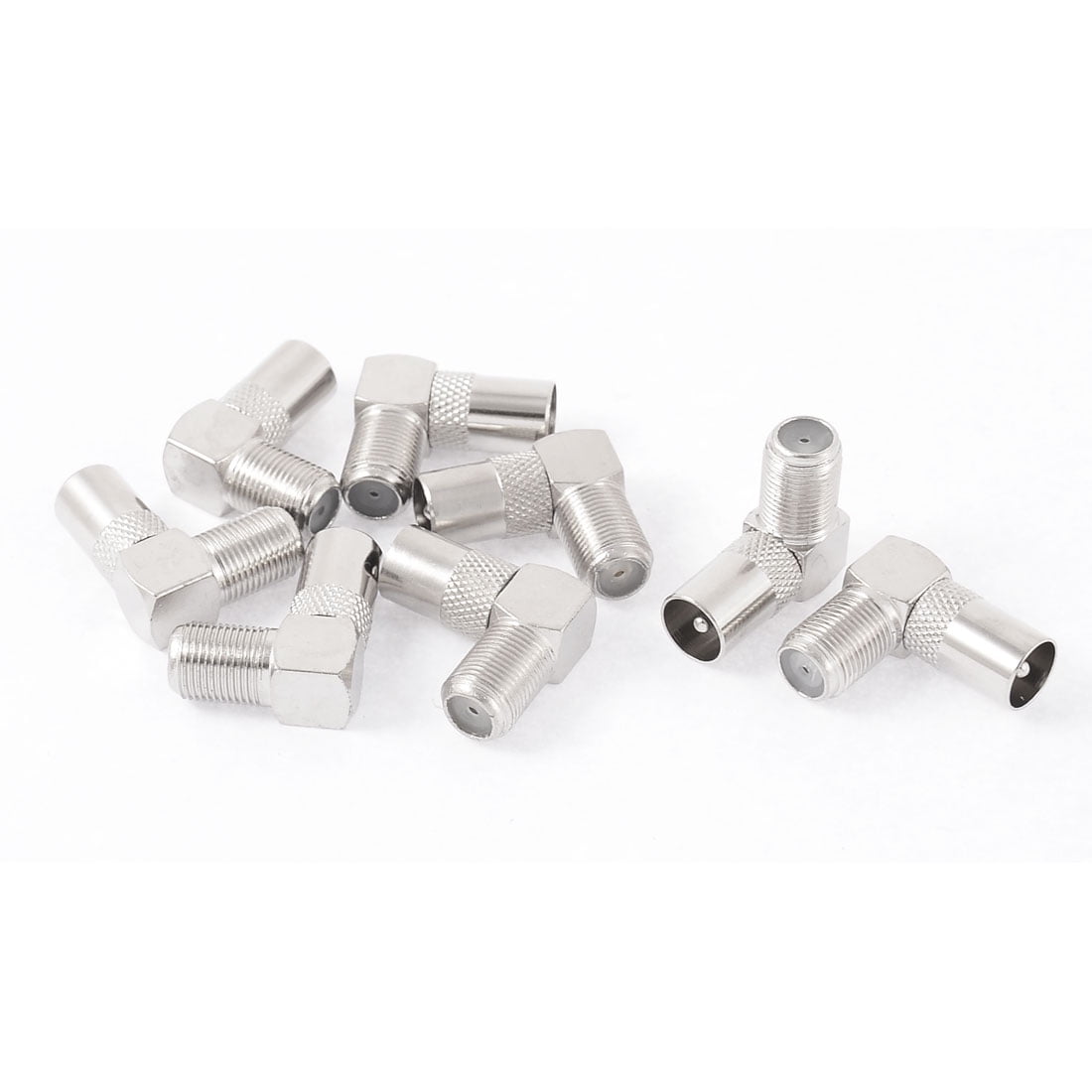 8pcs Metal Right Angle F Type Female to TV PAL Male Coax RF Adapter ...