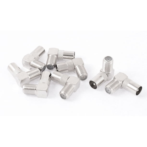 8pcs Metal Right Angle F Type Female to TV PAL Male Coax RF Adapter ...