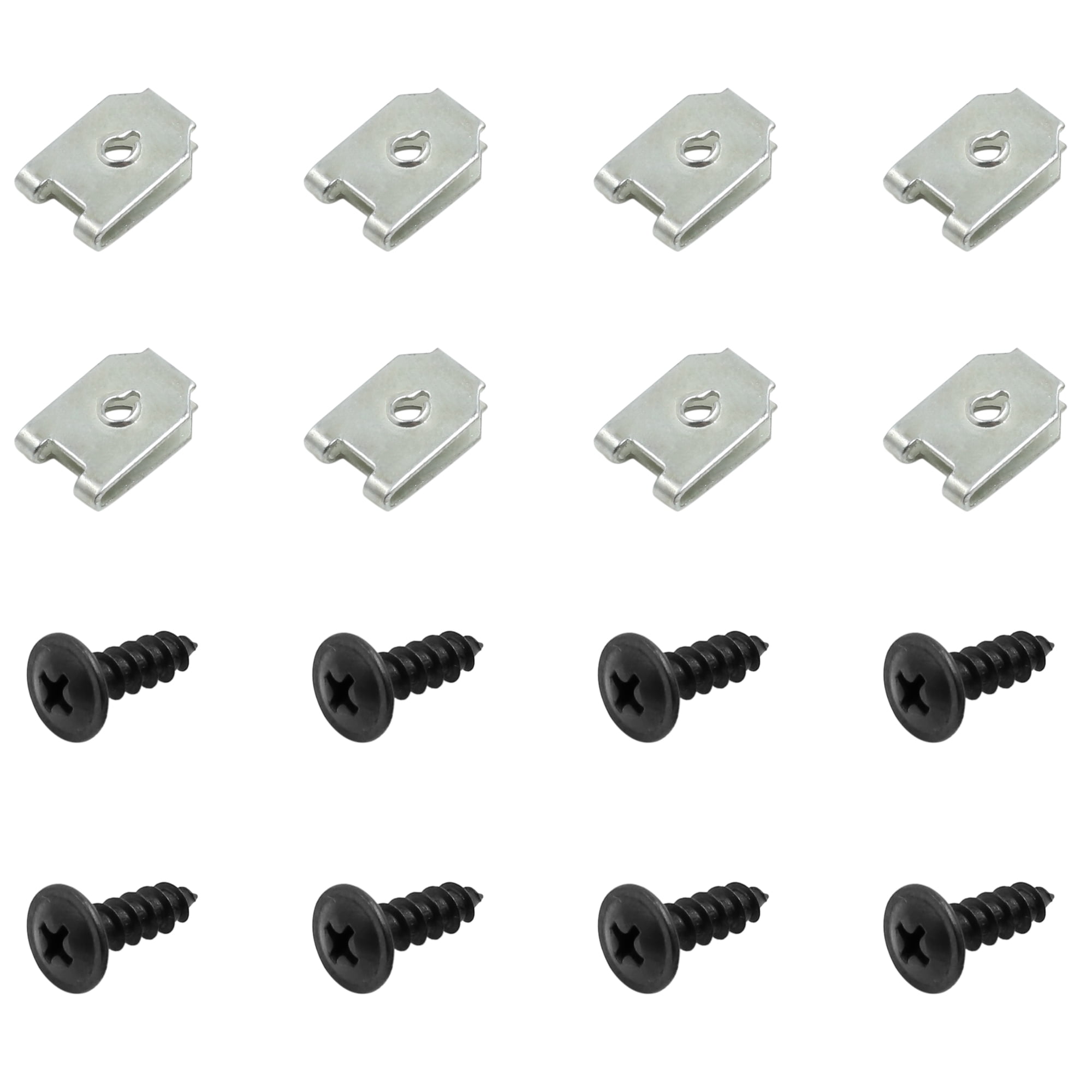 8pcs Metal U-type Clips with Screws Car Fender Panel Trim Fastener ...