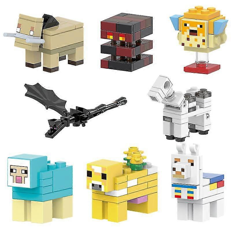 8pcs Minecraft Ender Dragon Ghast Redstone Mini Man Figure Building ...