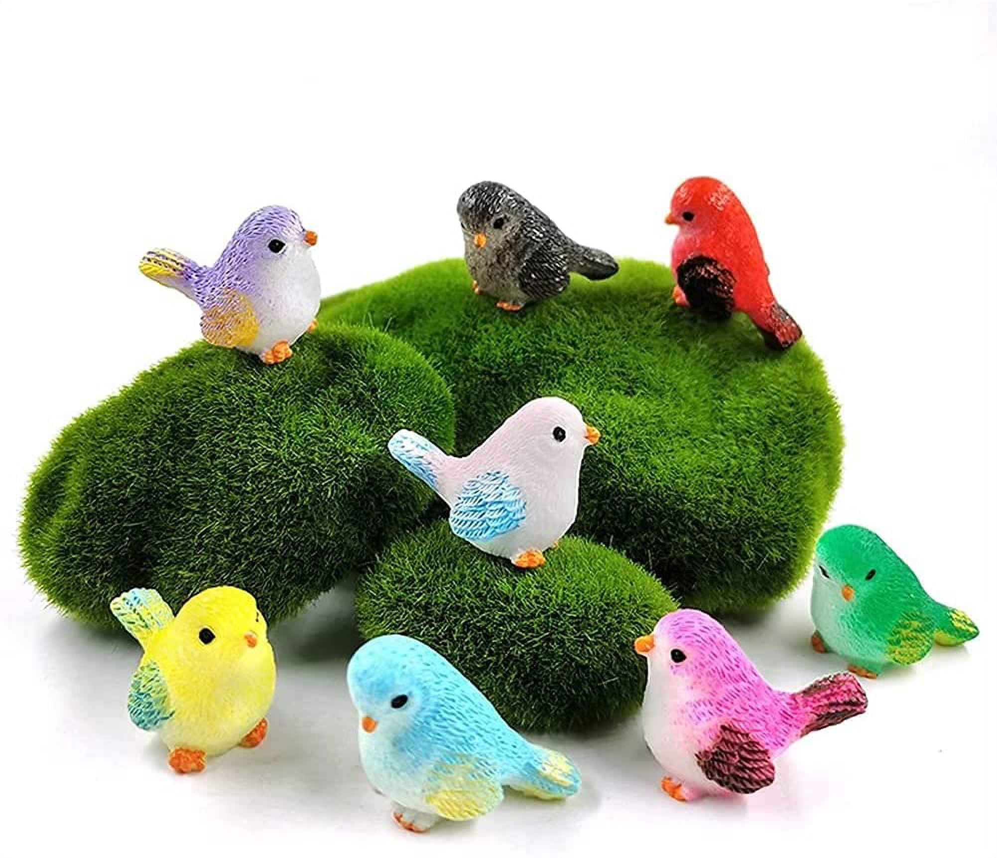 8pcs Mini Bird Figurines Toy, Bird Figures Cupcake Topper, Miniature ...