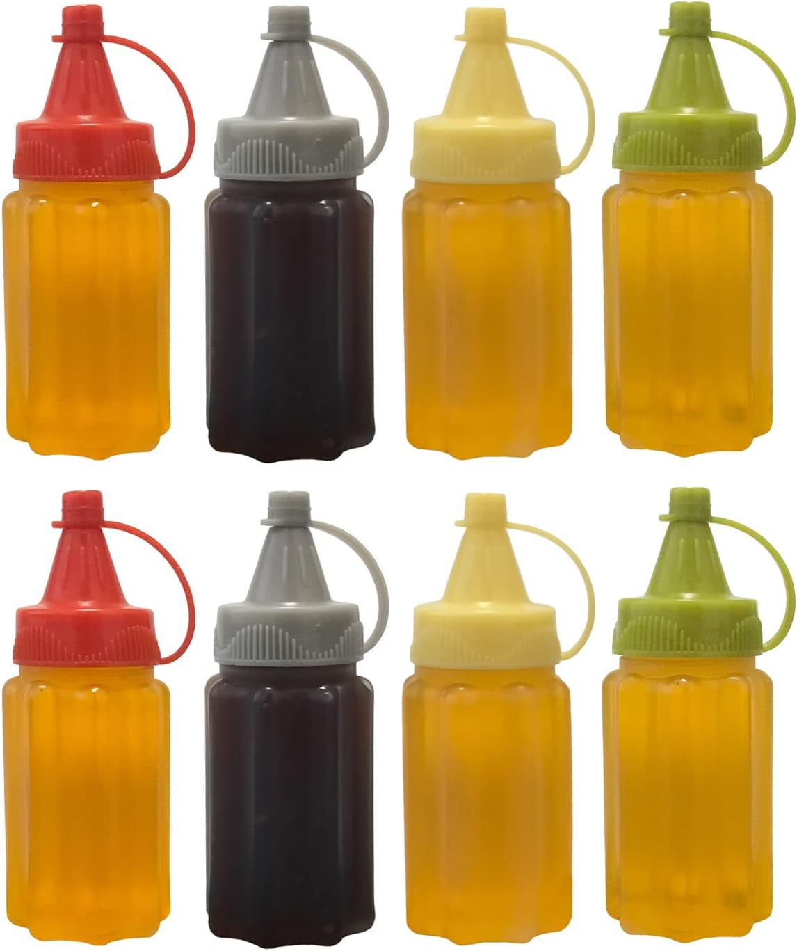 8pcs Mini Condiment Squeeze Bottle Syrup/Ketchup/Sauce/Honey/Salad ...