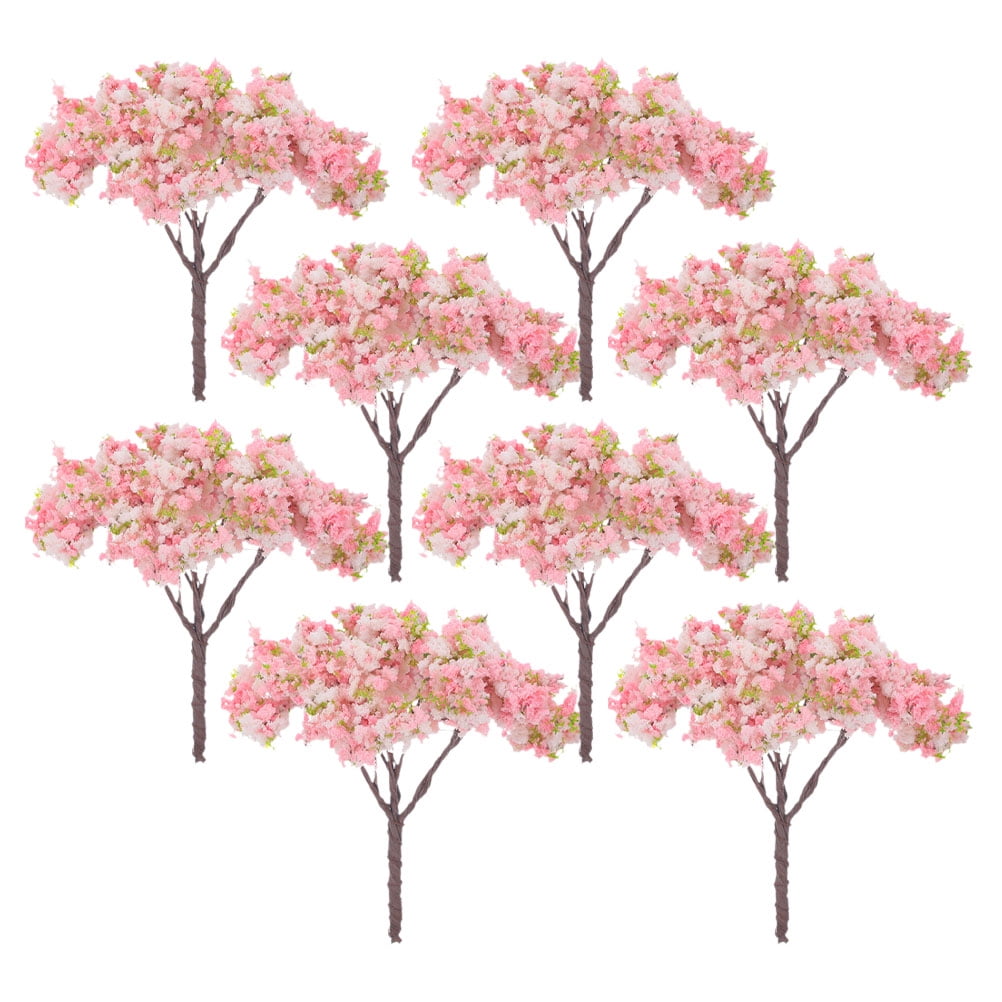 8pcs Miniature Cherry Blossom Trees for Sand Table Landscape Model ...