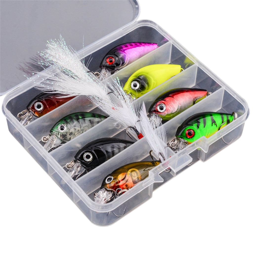 8pcs Minnow Fishing Lure Plastic Artificial Baits Topwaters Artificial ...