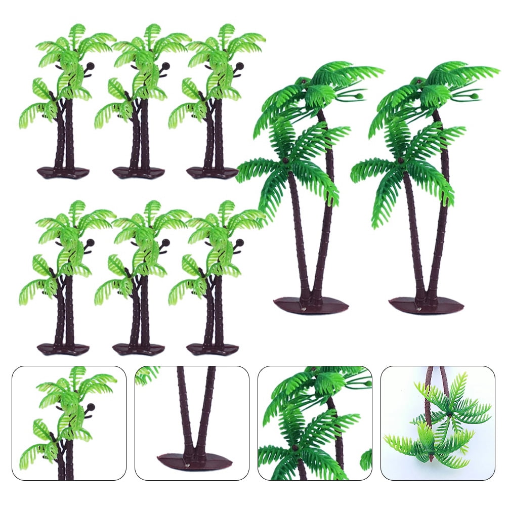 8pcs Model Trees Tree Artificial Cupcake Cake Topper Miniature Scenery ...