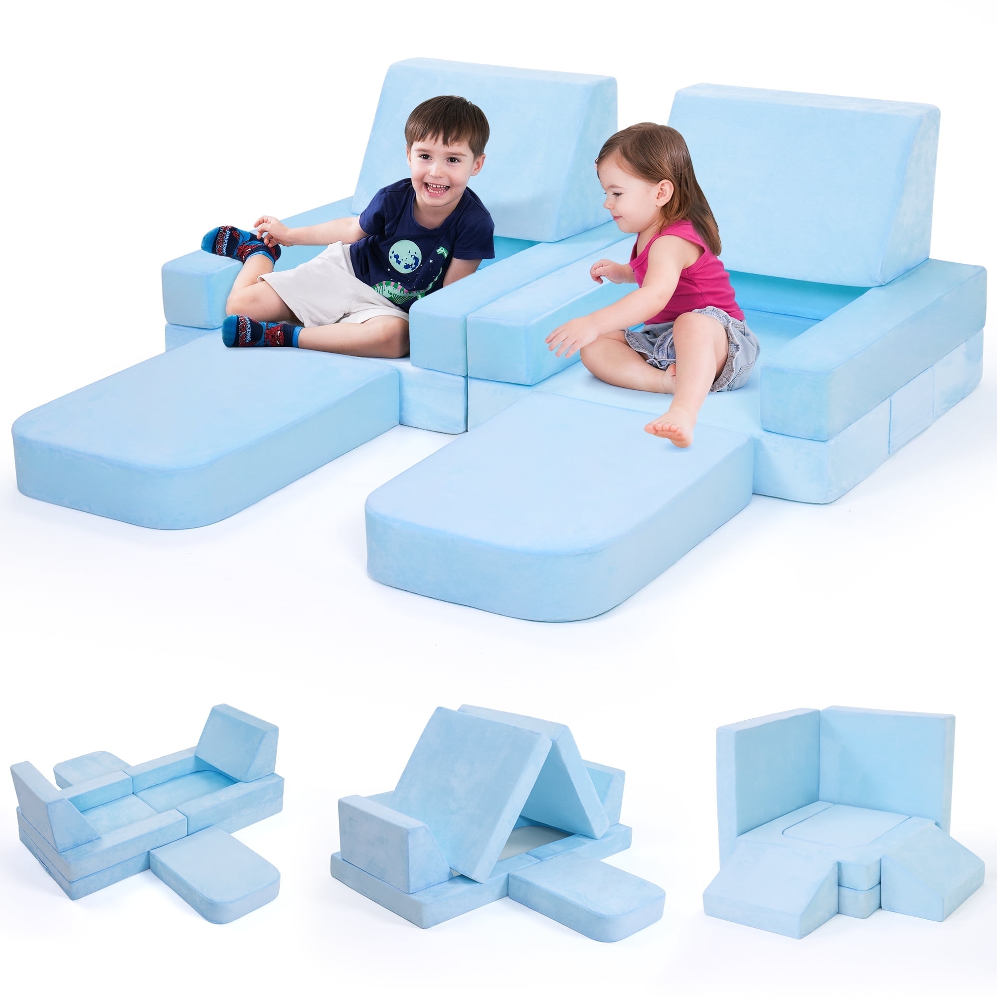 8pcs Modular Kids Play Couch, Toddlers Play Couch Sofa, Kids Couch ...