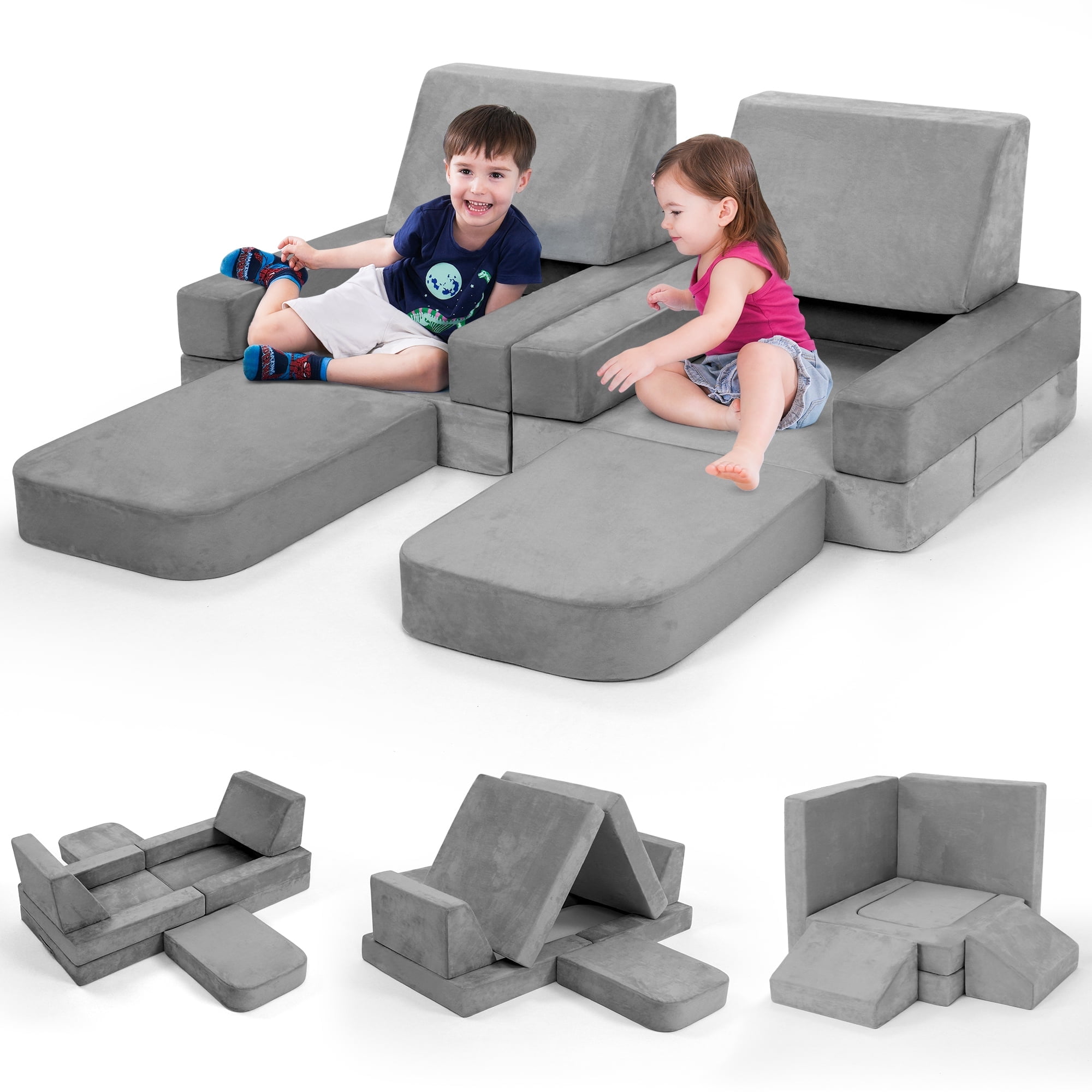 8pcs Modular Kids Play Couch, Toddlers Play Couch Sofa, Kids Couch ...
