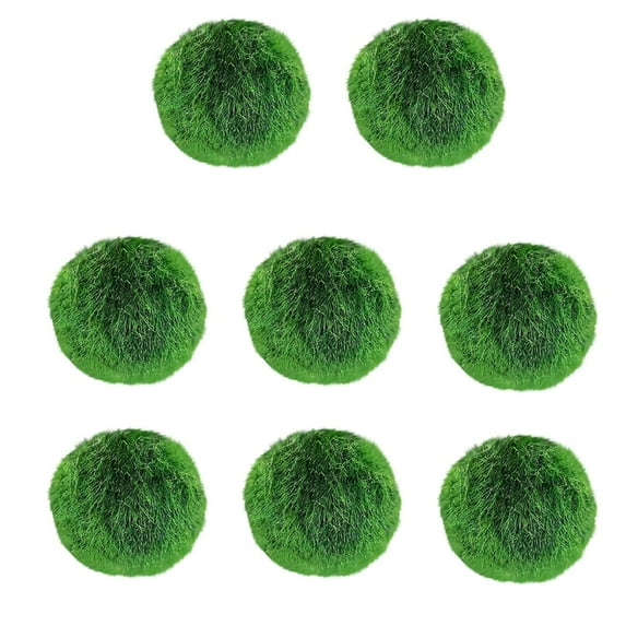 8pcs Moss Balls Live Aquatic Plant，Decoration Props Resin Green Algae ...