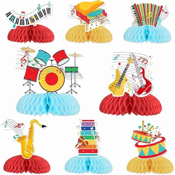 8pcs Music Birthday Honeycomb Centerpieces Music Birthday Party ...