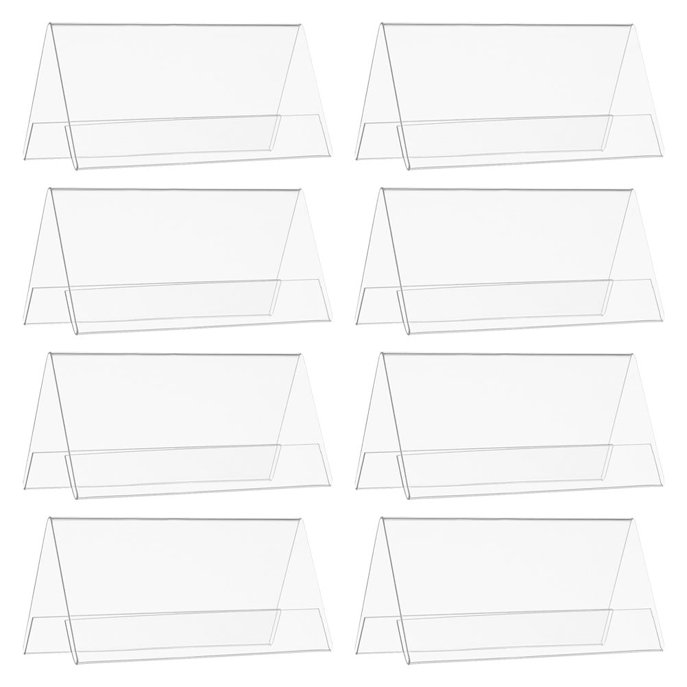 8pcs Name Plate for Desks Transparent Acrylic Display Stand Office Use ...