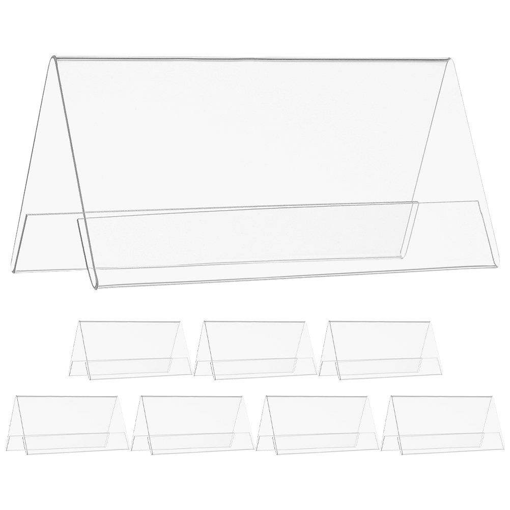 8pcs Name Plate for Desks Transparent Acrylic Display Stand Office Use ...