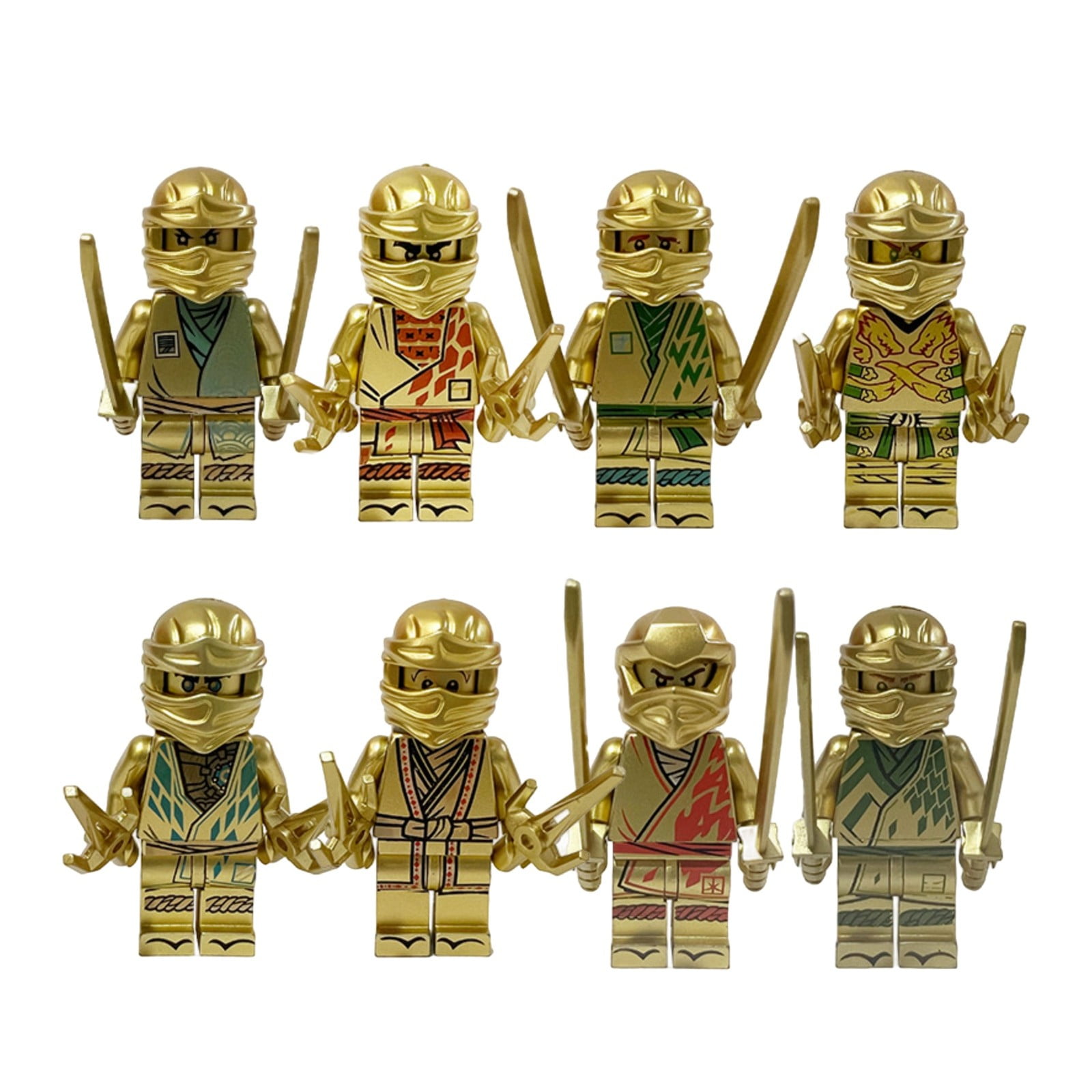 8pcs Ninjago Legacy Minifigure Combo Pack,2" Tall Ninjago Building ...