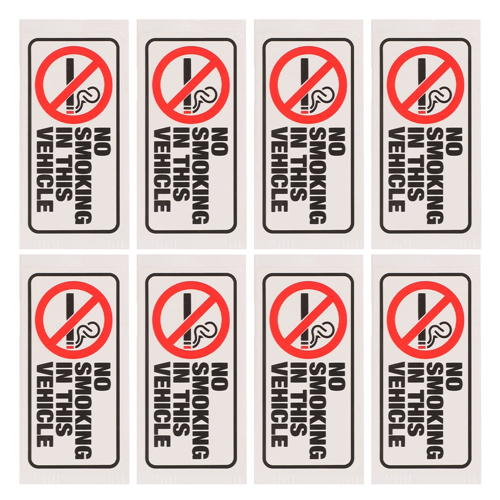 8pcs No Smoking In This Vehicle Sticker Set for Car Vehicle Self ...