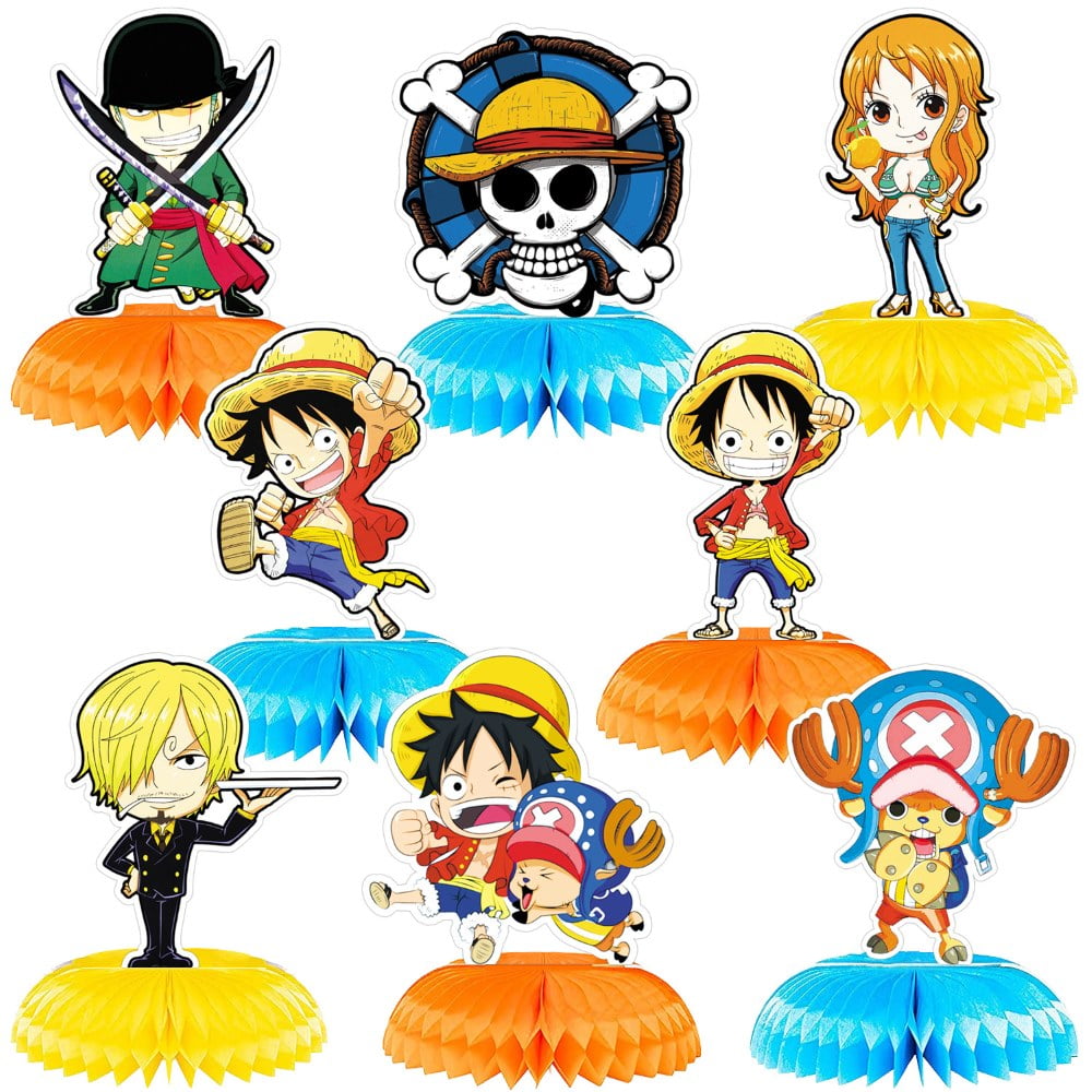8pcs One Piece Theme Anime Cartoon style 3D Double Side Honeycomb ...