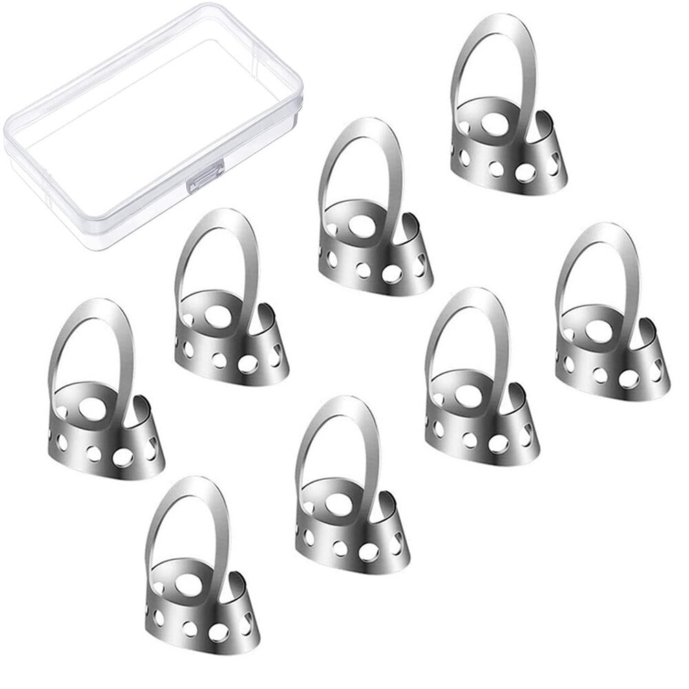8pcs Open Design Adjustable Stainless Steel Fingerpicks Acoustic Guitar ...