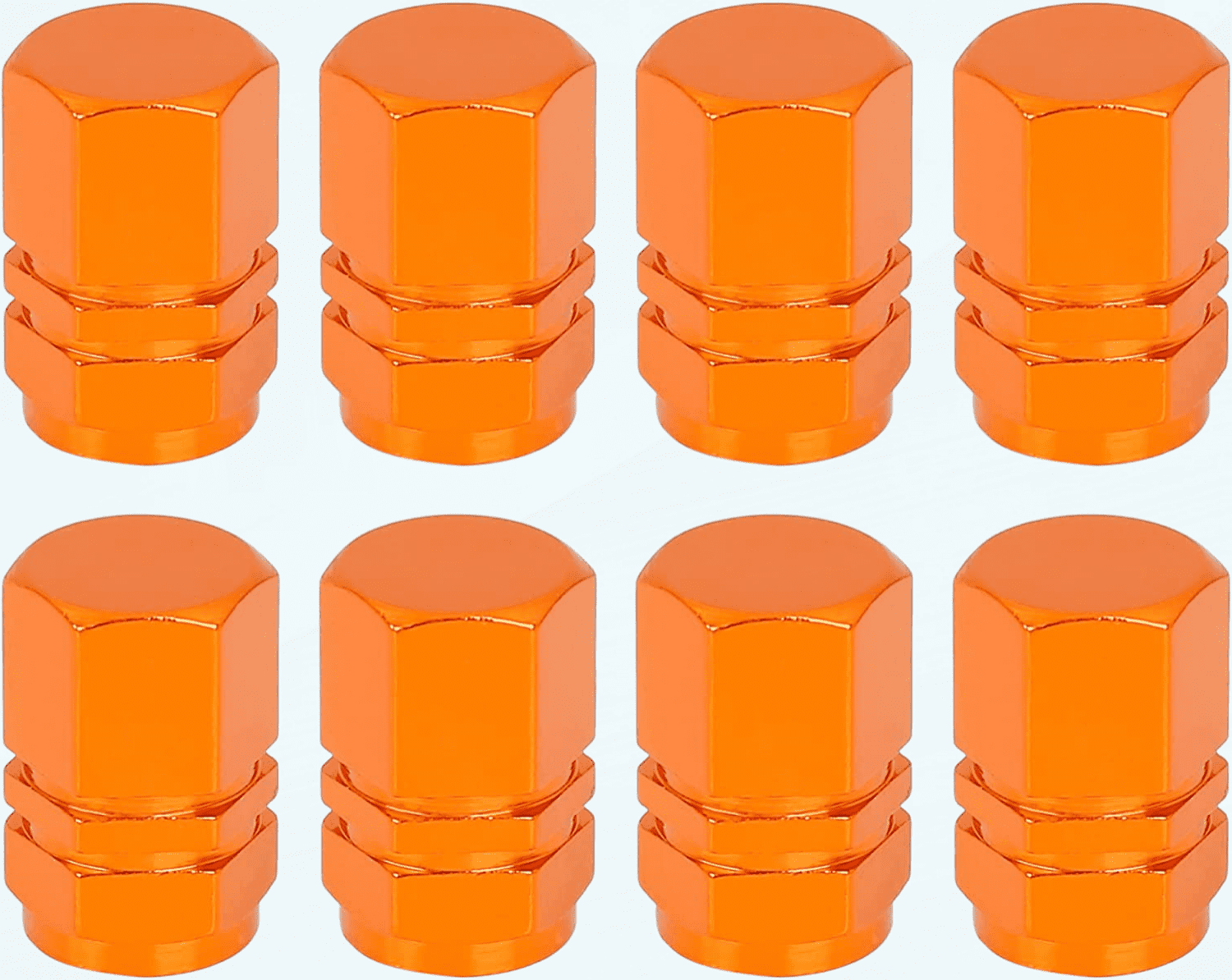 8pcs Orange Tire Stem Valve Caps Wheel Valve Covers Car Dustproof ...