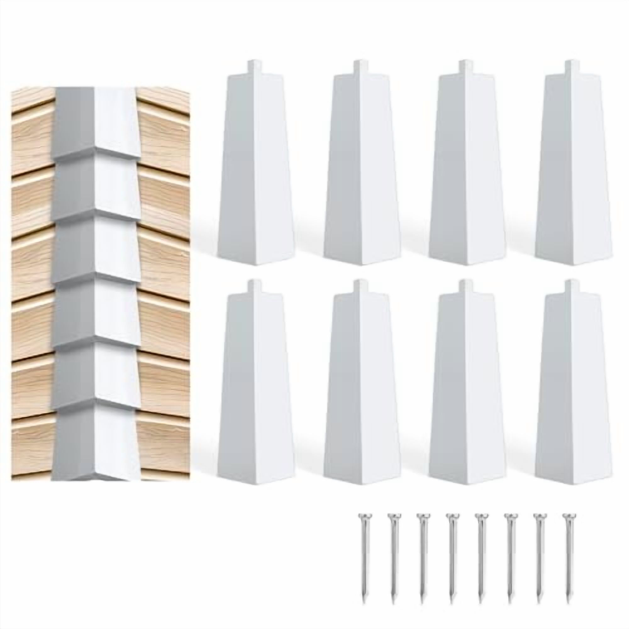 8pcs Outside Aluminum Siding Corners, 8.5x2.5in Siding Corner Caps ...