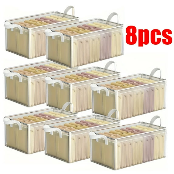 8pcs PVC Folding Storage Boxes, Washable Organizers for Clothes, Toys ...