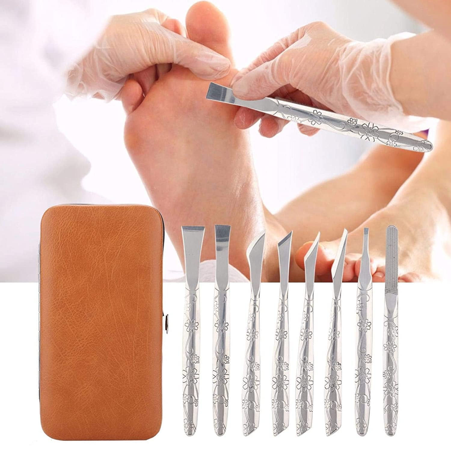 8pcs Pedicure Tool Set, Stainless Steel Foot File, Dead Skin Horny ...