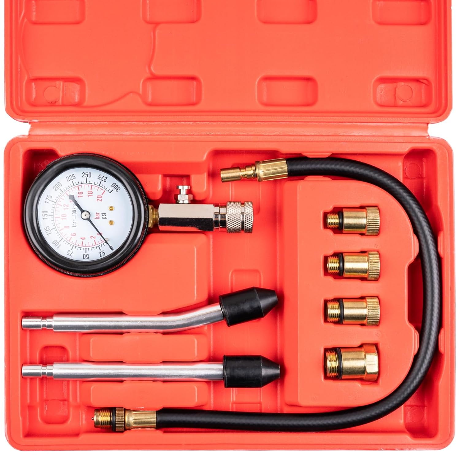 8pcs Petrol Engine Cylinder Compression Tester Kit Automotive Tool ...