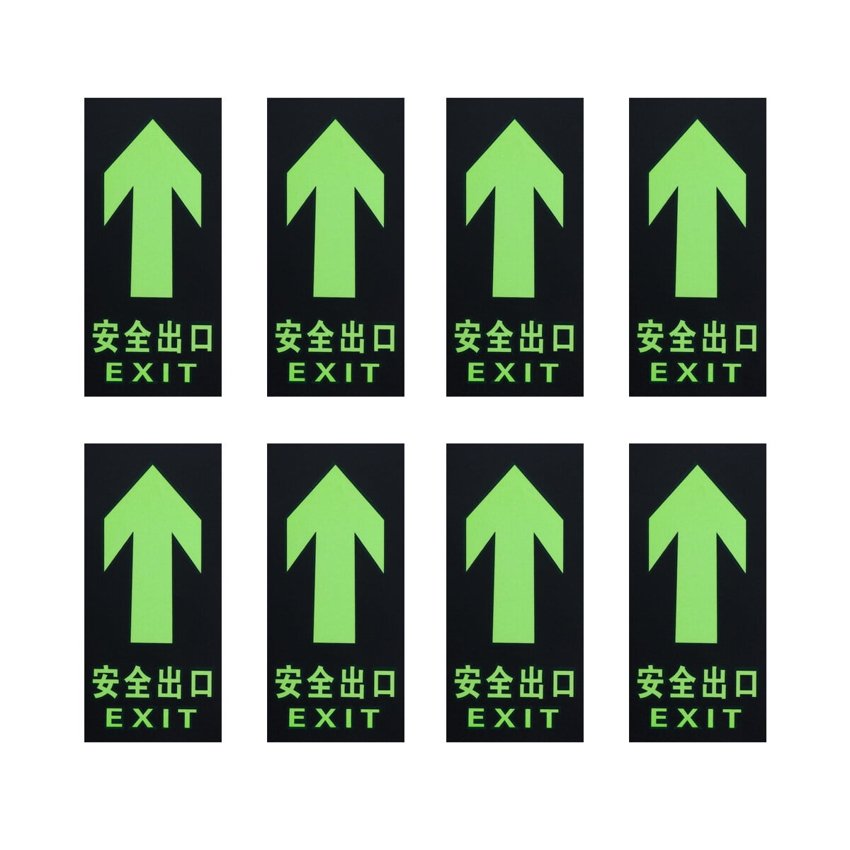 8pcs Photoluminescent Fire EXIT Sign Noctilucence Luminous with Arrows ...