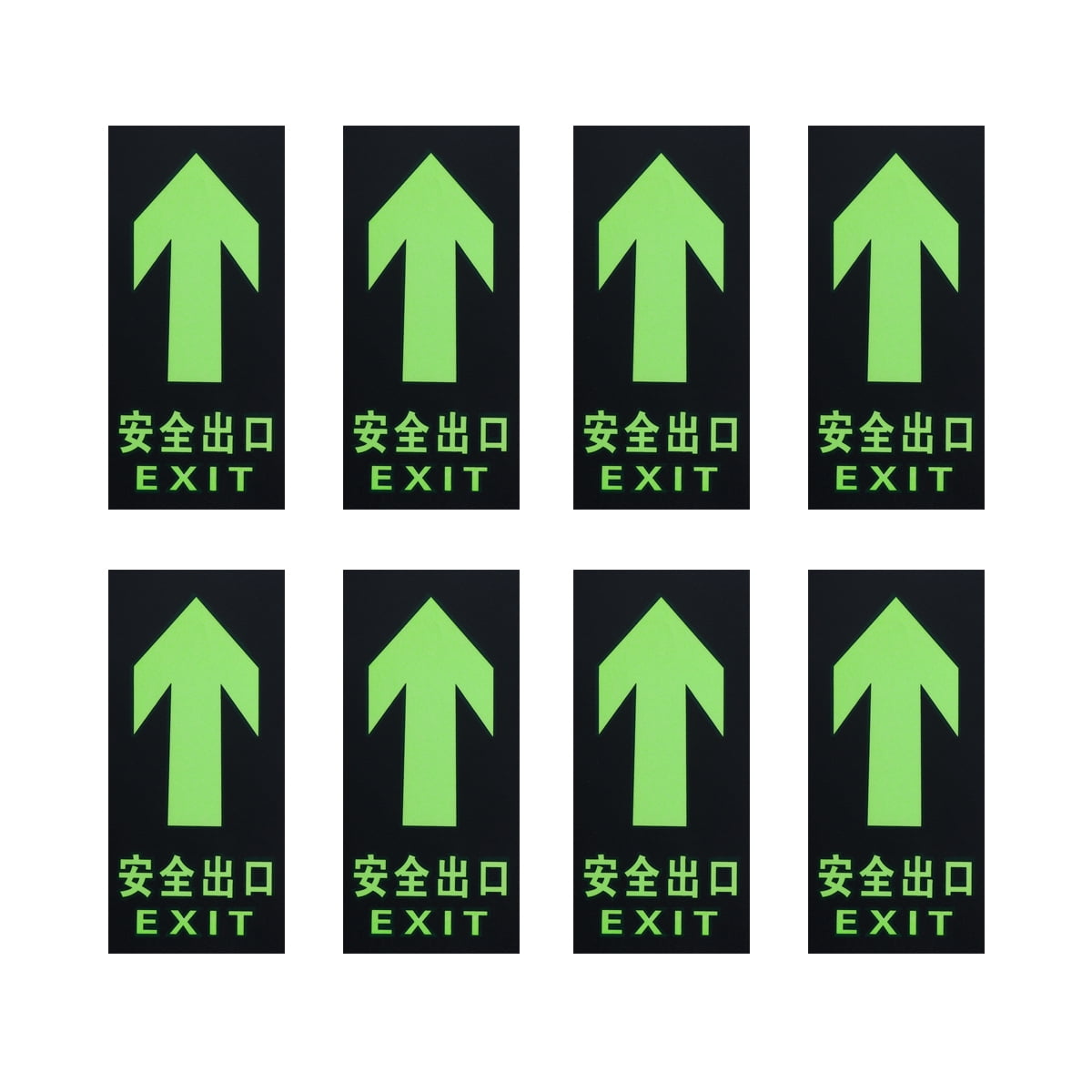 8pcs Photoluminescent Fire EXIT Sign Noctilucence Luminous with Arrows ...