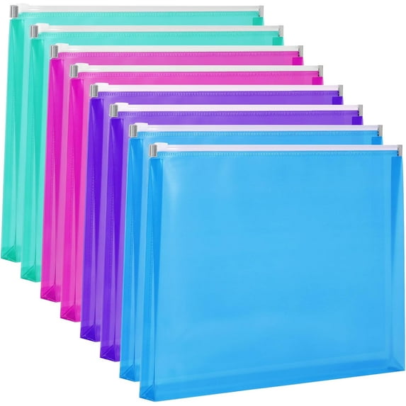 8pcs Plastic Envelopes, Poly Zip Letter Size, Expanding Envelopes with ...