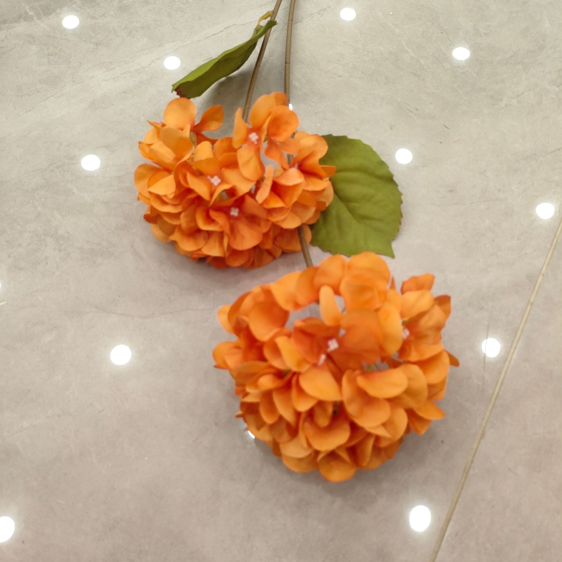 8pcs Plastic Flower with Double-headed Hydrangea Effect in Cream Pot ...