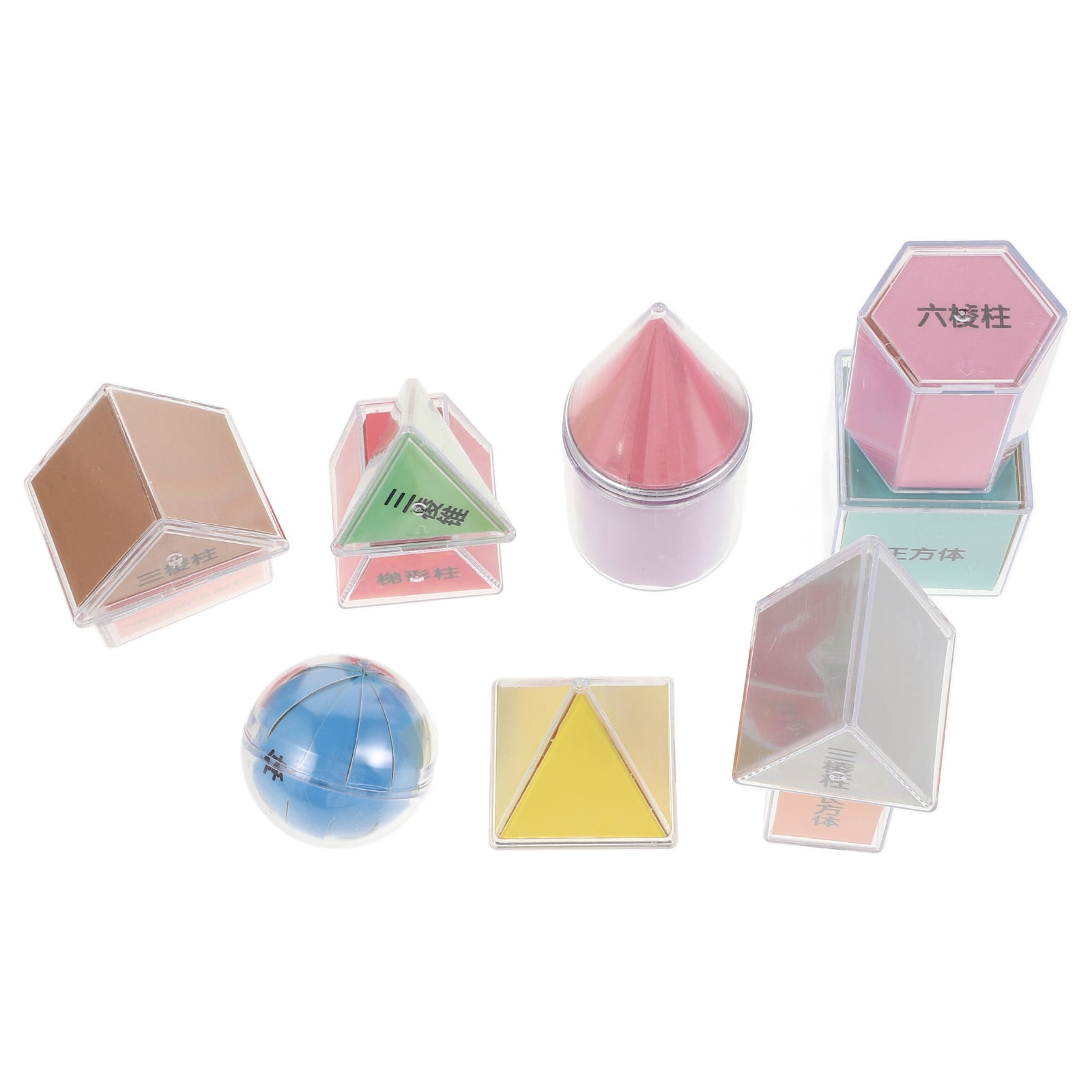 8pcs Plastic Geometric Solids for Volume Measurement 3D Shapes for ...